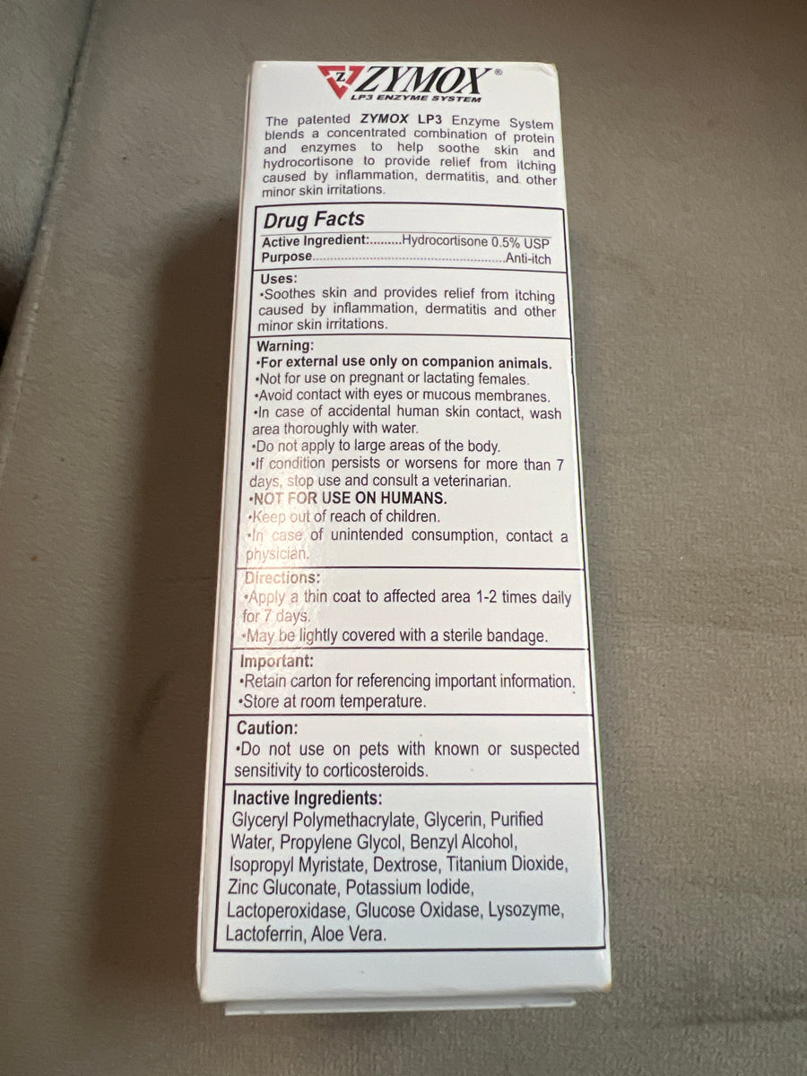 Zymox Topical Cream for all Pets Skin Support with Hydrocortisone 1 oz ...